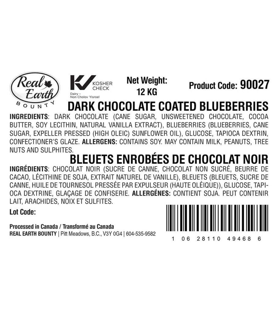 DARK CHOCOLATE COATED BLUEBERRIES Weight: 12kg – Real Earth Bounty
